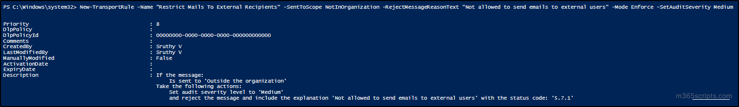 Restrict Emails to External Addresses in Microsoft 365