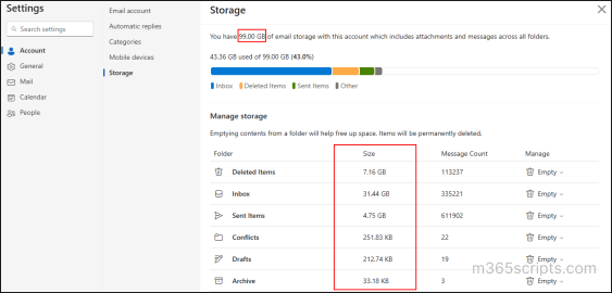 How to Check Mailbox Size in Microsoft 365