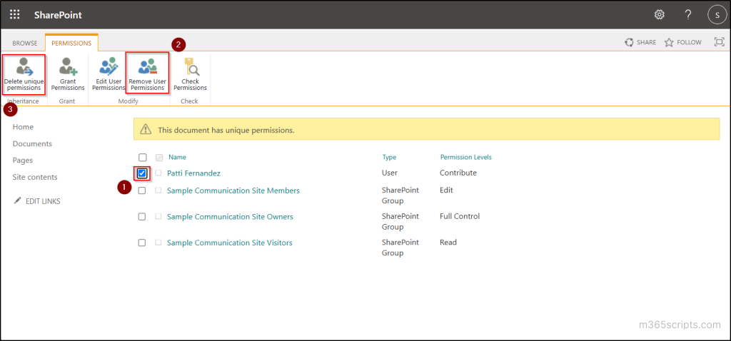 How to Manage Unique Permissions in SharePoint Online