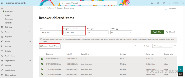 Restore Hard-Deleted Emails in Exchange Online