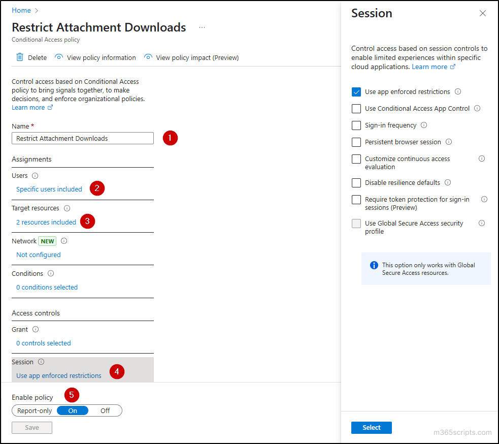 Restrict Attachment Downloads in OWA Using CA Policy