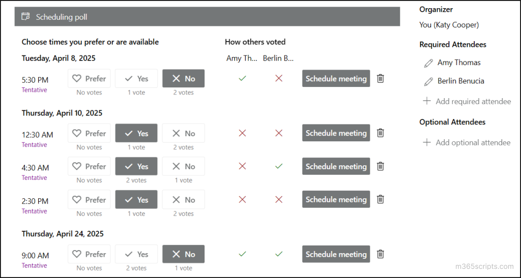 How to Schedule a Meeting with Scheduling Poll in Outlook - Microsoft ...