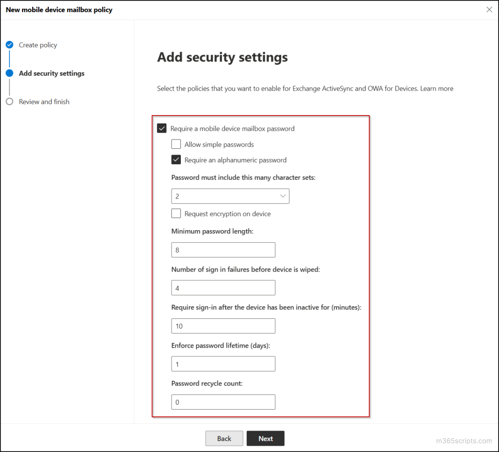 How to Set Up Mobile Device Mailbox Policy in Microsoft 365