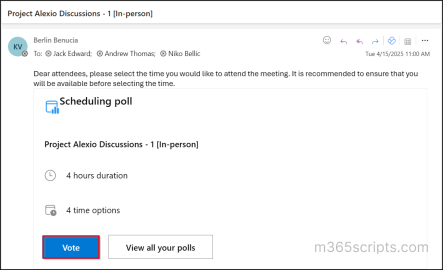 How to Schedule a Meeting with Scheduling Poll in Outlook - Microsoft ...