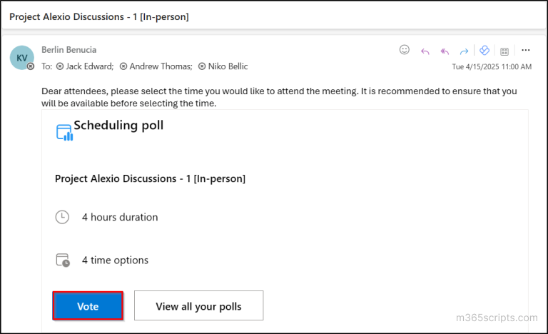 How to Schedule a Meeting with Scheduling Poll in Outlook - Microsoft ...