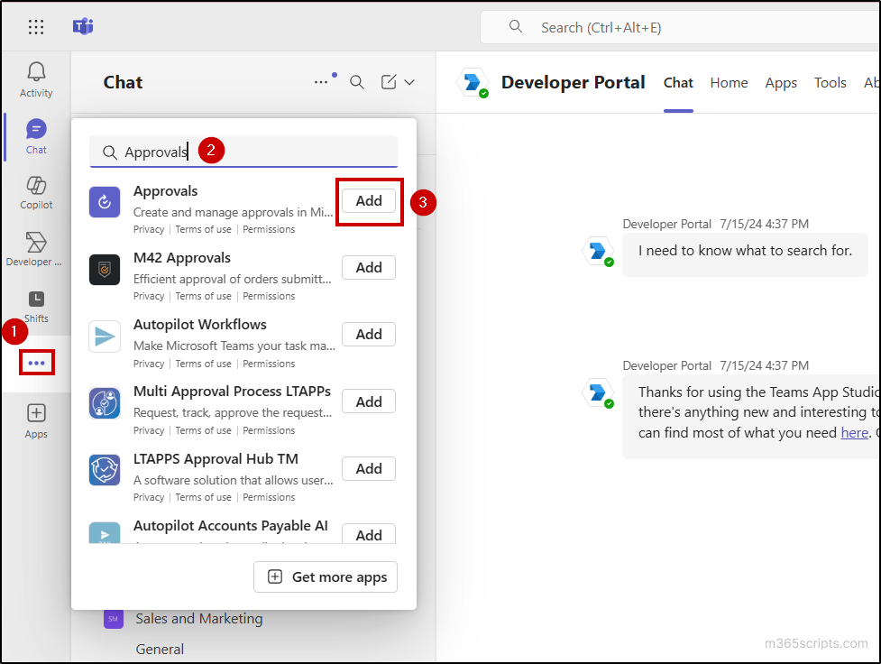 Approvals App in Microsoft teams