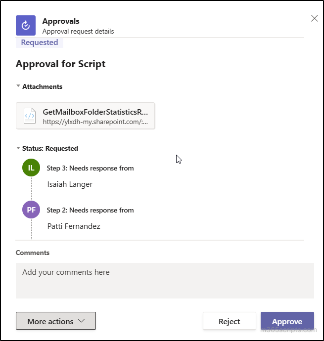 Approvals App in Microsoft Teams