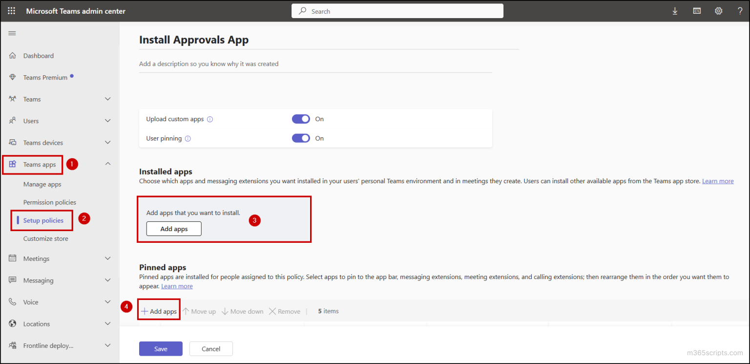 Approvals App in Microsoft teams