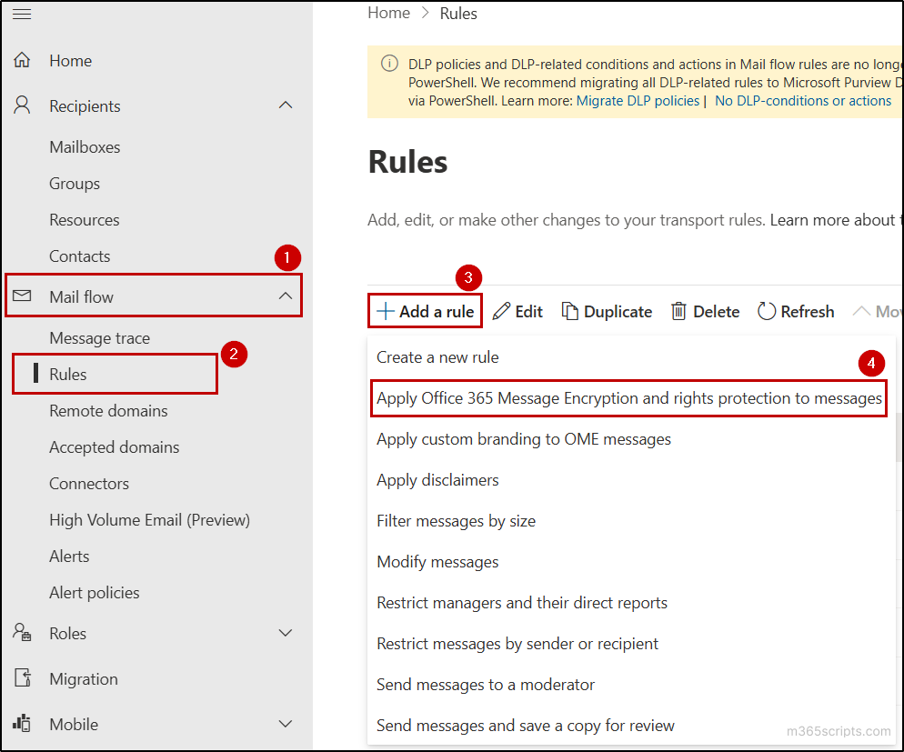 Automate Email Encryption with Mail Flow Rule in Microsoft 365