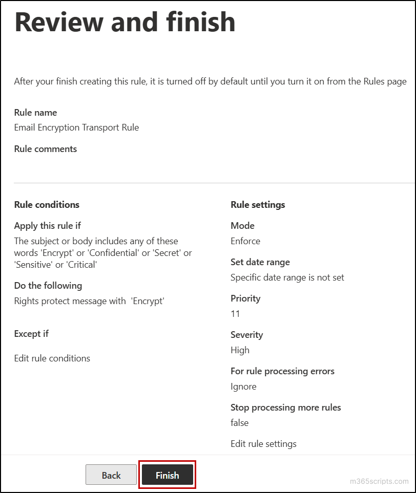 Automate Email Encryption with Mail Flow Rule in Microsoft 365