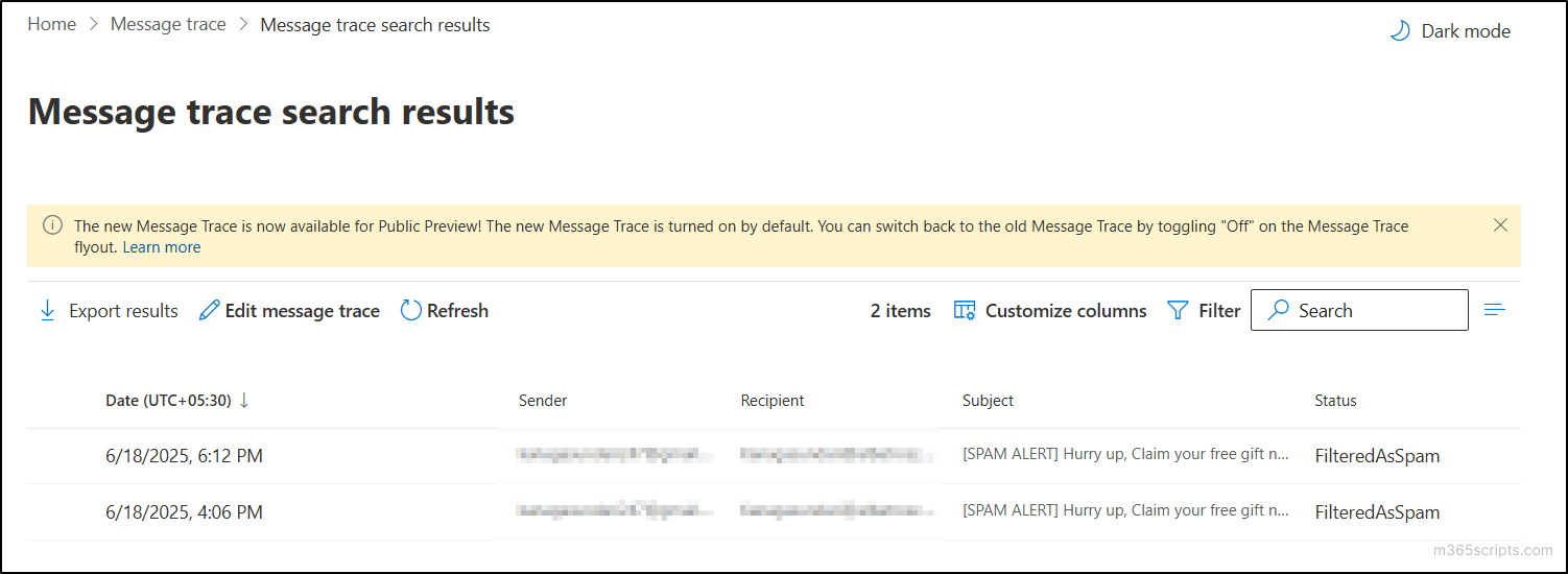 Filter Spam Using Mail Flow Rules in Exchange Online