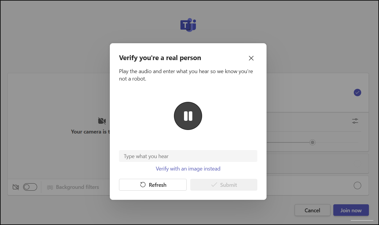 Require CAPTCHA Verification to Join Microsoft Teams Meetings