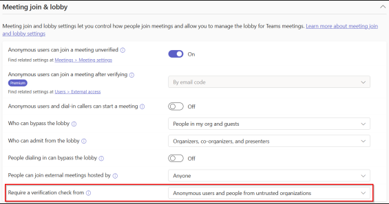 Require Verification Checks to Join Microsoft Teams Meetings