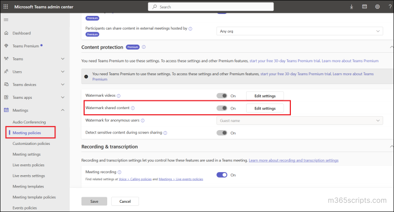 Manage Sensitive Content Detection in Microsoft Teams Meetings