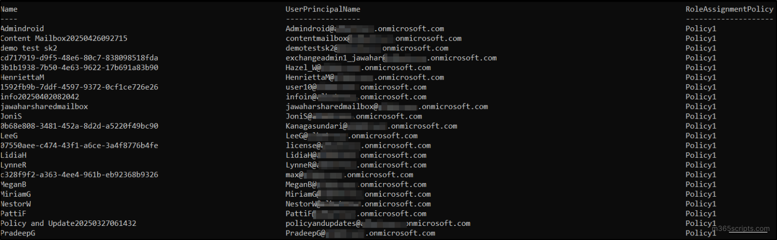 Manage User Role Assignment Policies in Exchange Online