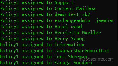 Manage User Role Assignment Policies in Exchange Online