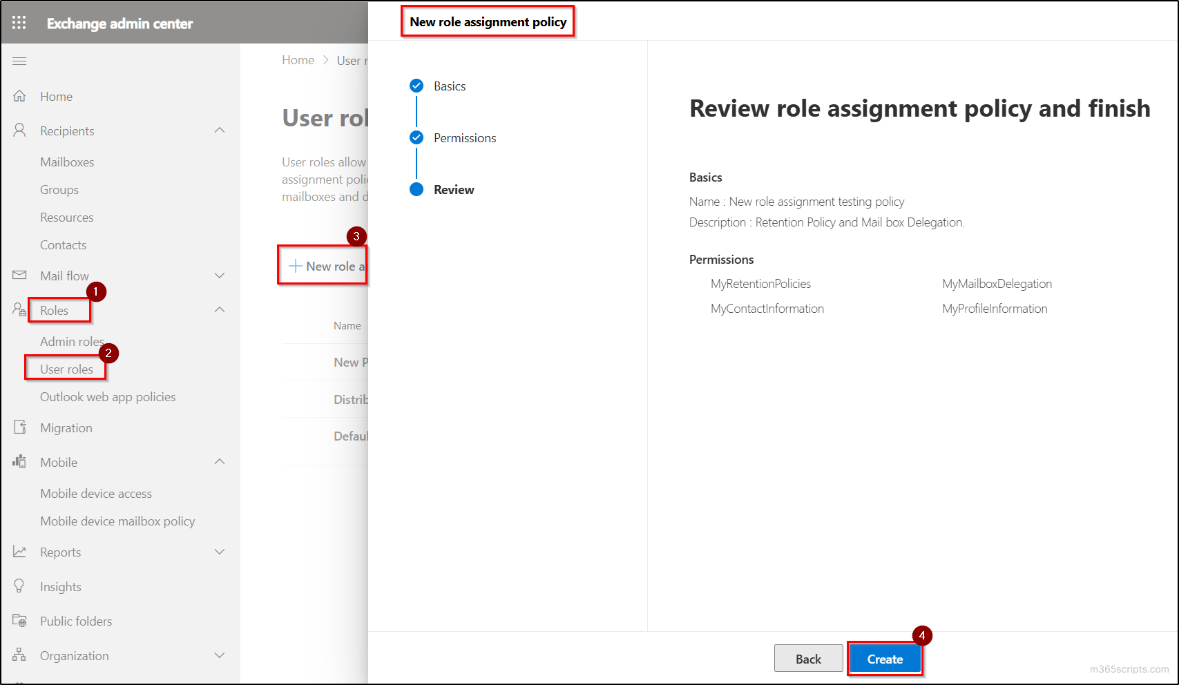 Manage User Role Assignment Policies in Exchange Online