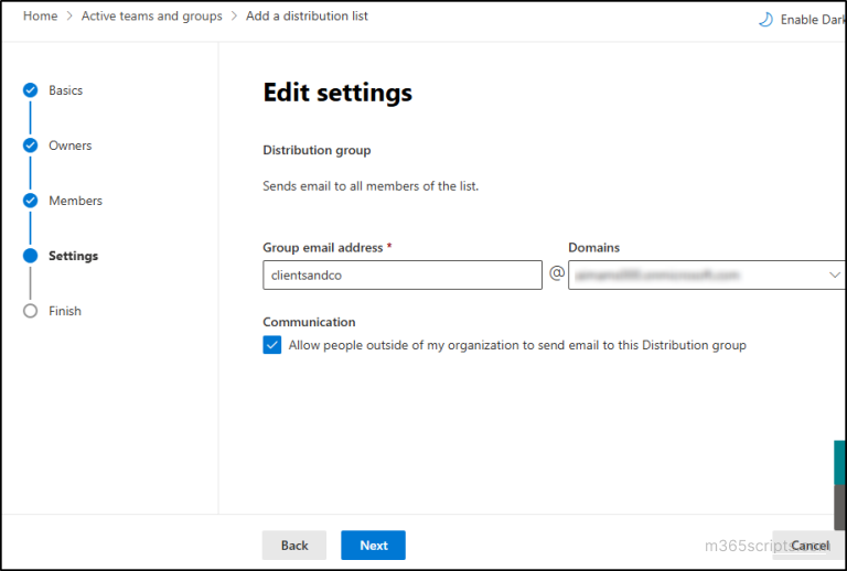 Add External Users to a Distribution Group in Exchange Online