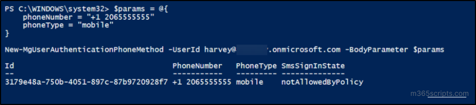 Manage Authentication Methods for A User Using PowerShell