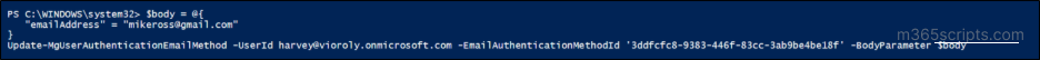 Manage Authentication Methods for A User Using PowerShell