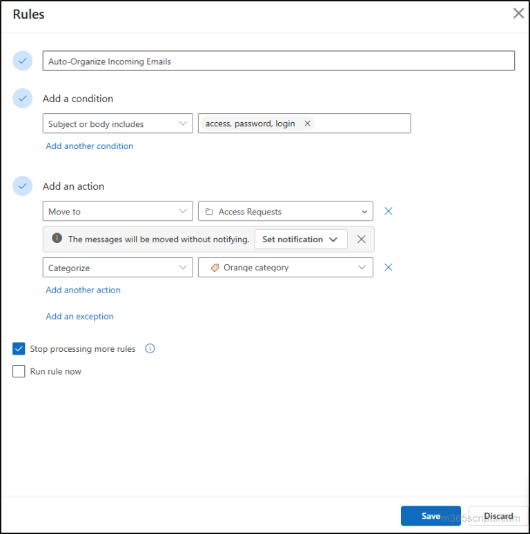Create and Manage Inbox Rules for Shared Mailboxes
