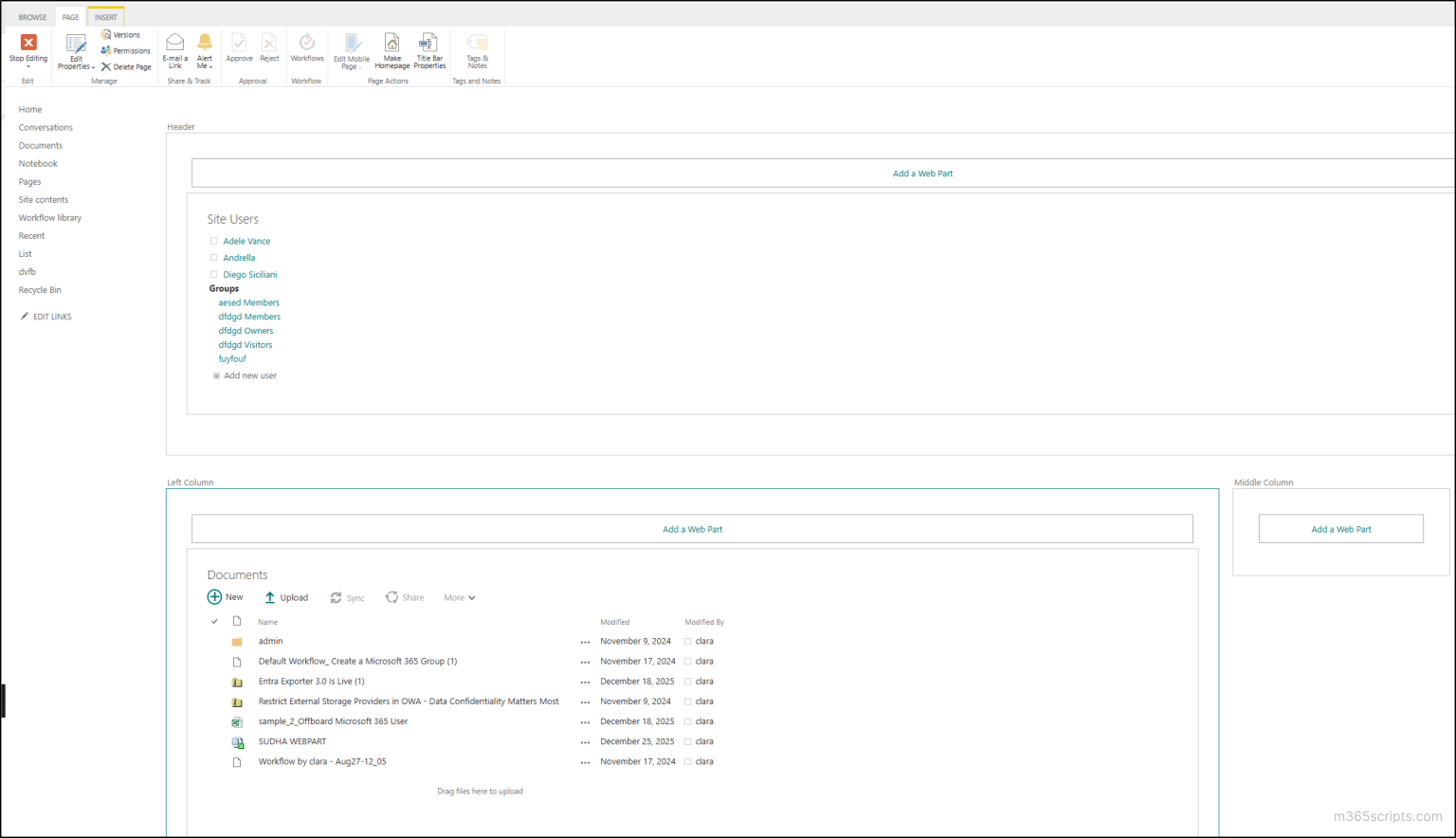 Wiki Page vs Web Part Page vs Site Pages in SharePoint Online