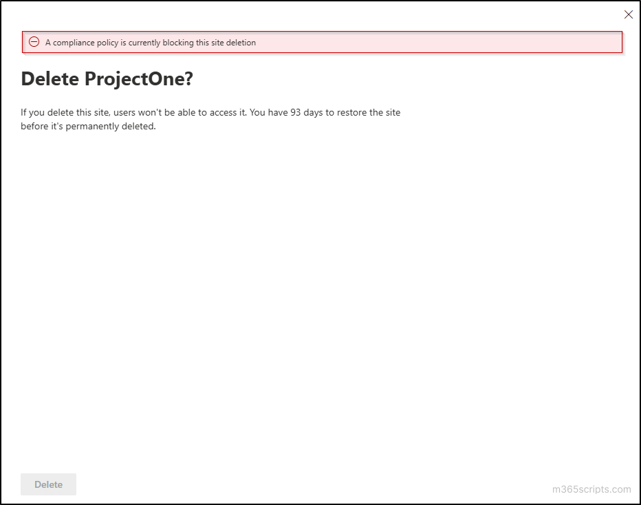 Find Retention Policies Applied to SharePoint Sites